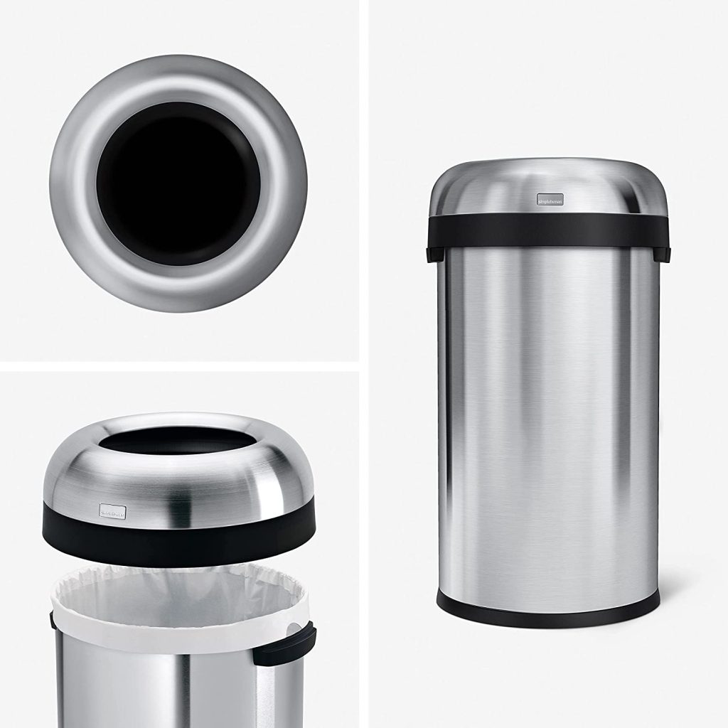Open Box Brushed Stainless Steel Dustbin